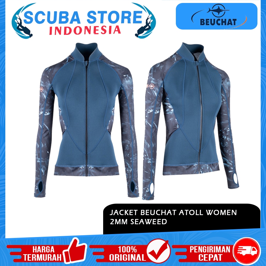Jual 795154 Jacket Topper Beuchat Atoll Women 2mm Seaweed Jaket Scuba Diving Baju Selam Wetsuit ...