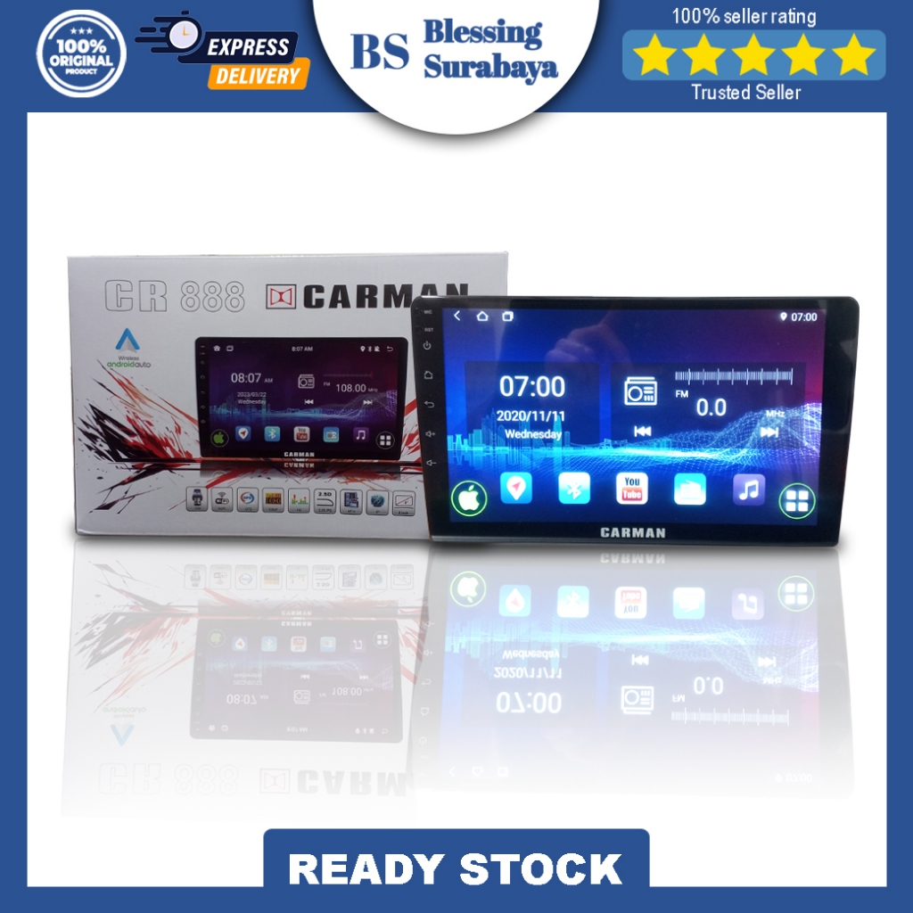 Jual Head Unit Double Din 9 inch Android Carman Fire Ram 2/32 Gb Wifi ...