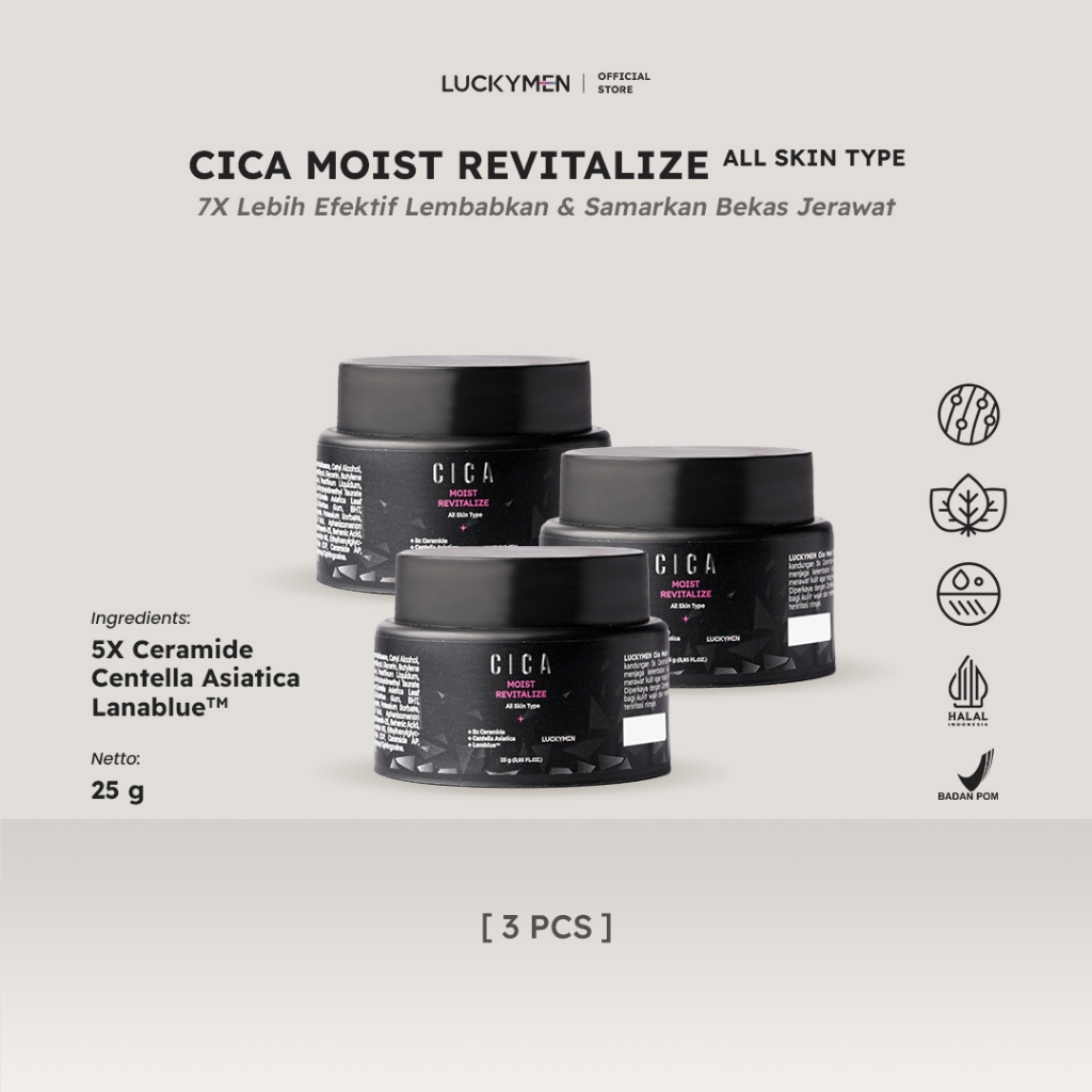 Jual [UPGRADE FORMULA] LUCKYMEN Cica Moist Revitalize 3PCS - Bikin ...