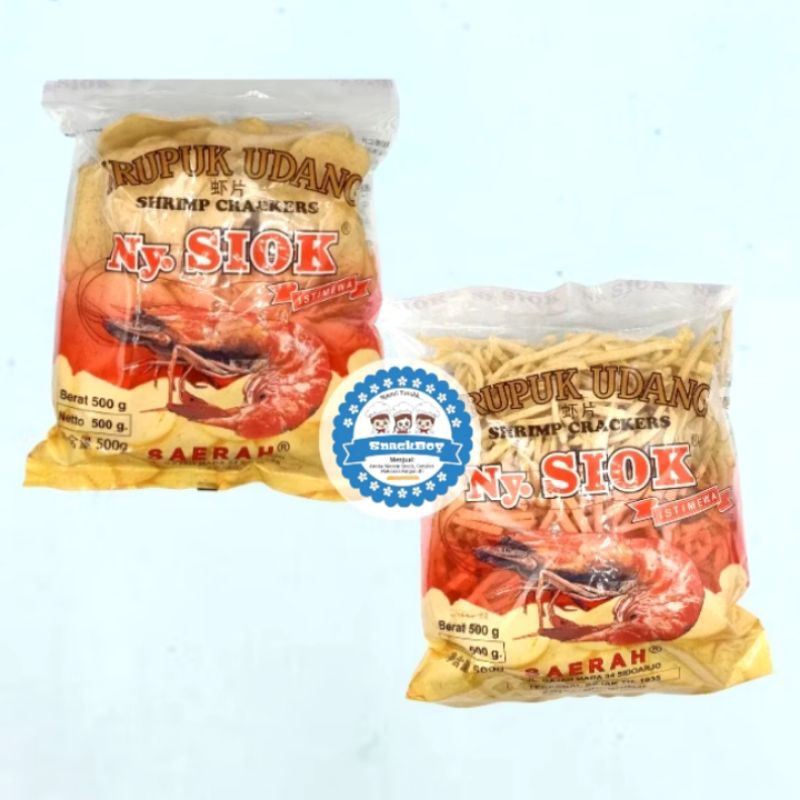 Jual kerupuk udang Ny.siok stik / oval 500 gram | Shopee Indonesia