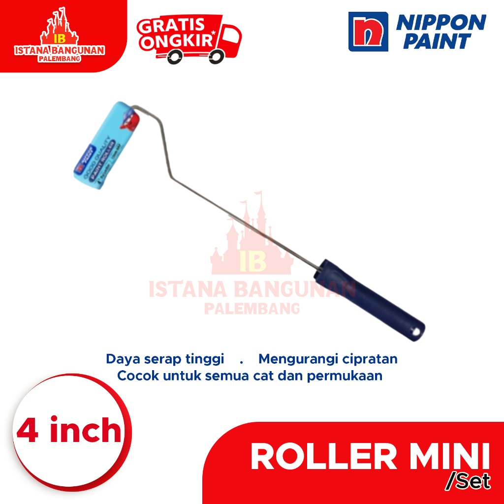 Jual ROLLER KECIL CAT NIPPON ROLLER MINI UKURAN 4 INCH (ISI 1 SET ...