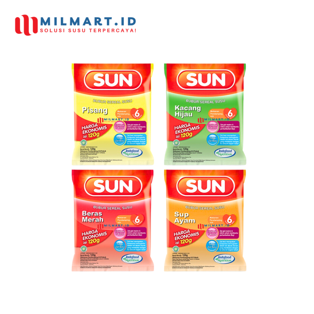 Jual SUN BUBUR 6+ BULAN SUN SEREAL BAYI BABY CEREAL POUCH 120 G ...