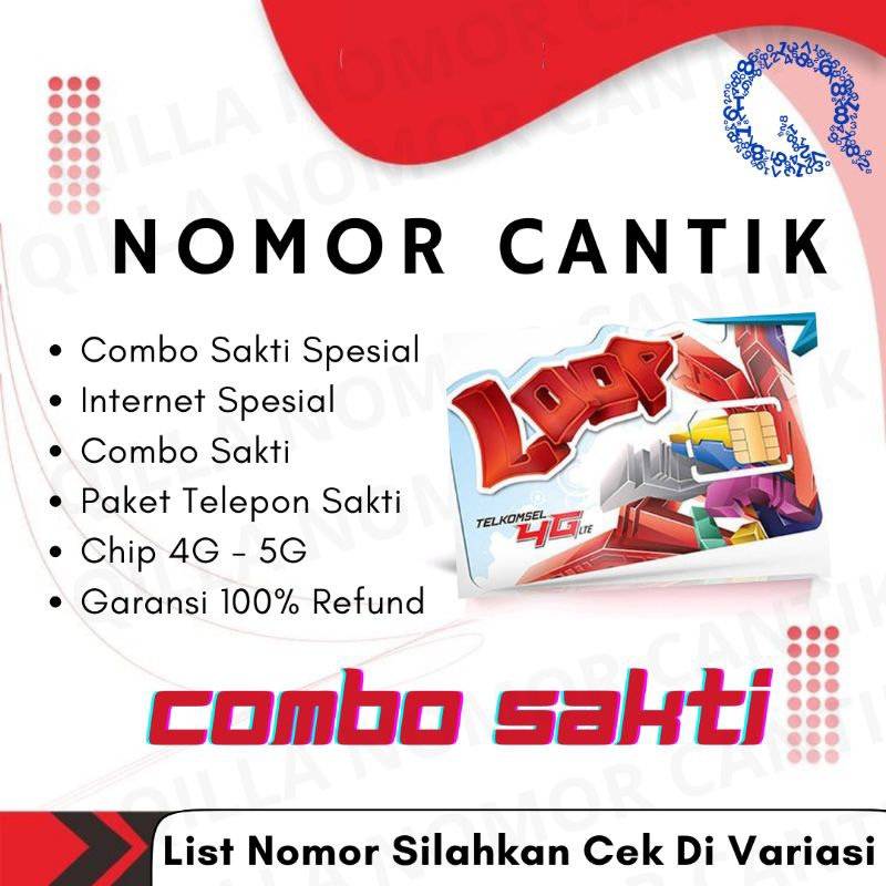 Jual Kartu Perdana Loop Nomor Cantik combo sakti telkomsel Kartu LOOP | Shopee Indonesia