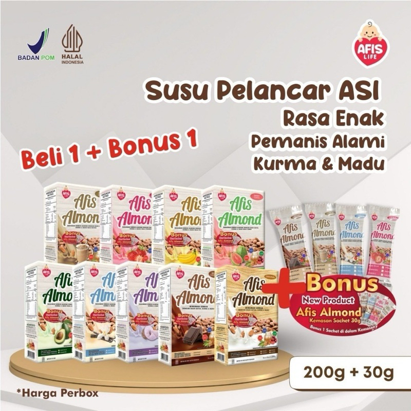 Jual [BUY 3 GET 1 FREE] AFIS Susu ALMOND AFIS Pelancar ASI | Shopee ...
