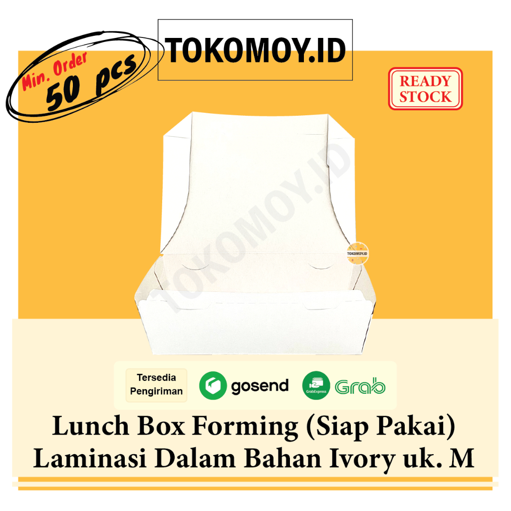 Jual Lunch Box Paper Forming Ivory uk. M Laminasi Dalam / Kotak Makan Kertas Putih Polos Siap ...