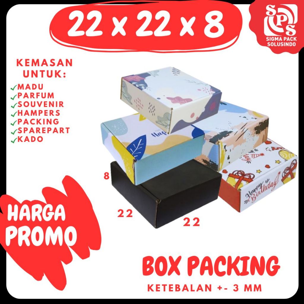 Jual Box 22x22x8 LS Kardus Hampers Karton Packing/Polos/kemasan/Hampers ...