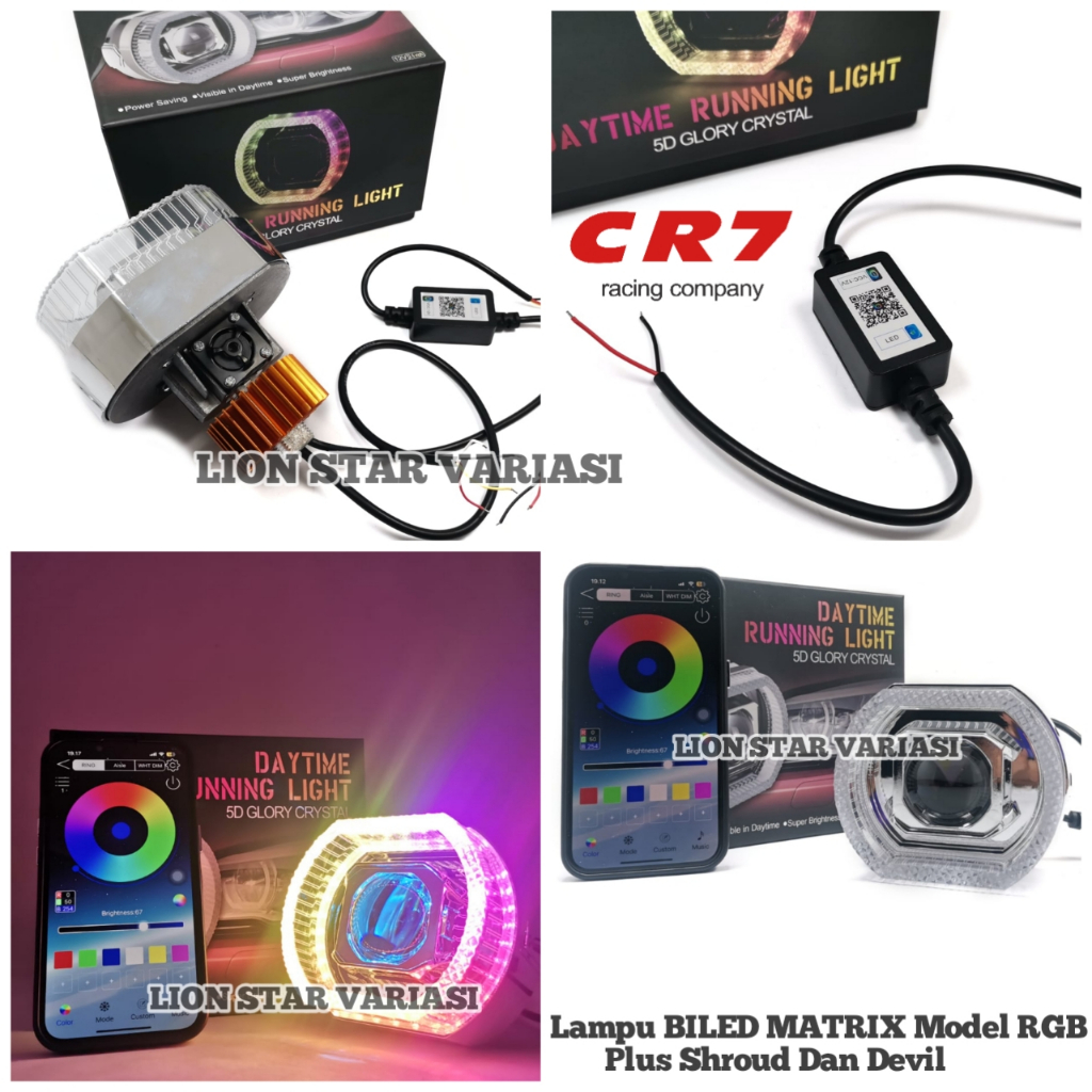 Jual Biled Projie Projector Matrix X1 LED RGB Body Silver Plus Shroud ...