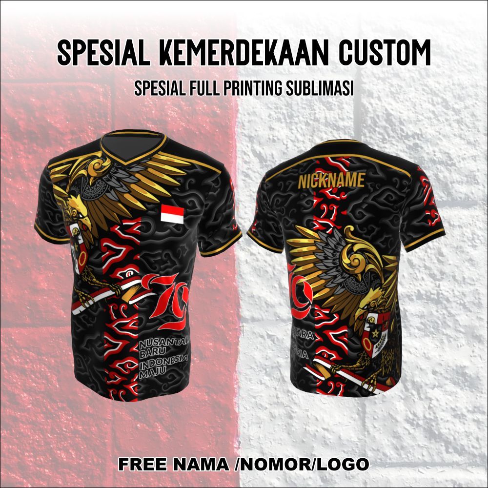 Jual Baju Kaos Kemerdekaan 17 Agustus 2024 Garuda HUT RI 79 Distro 76 ...
