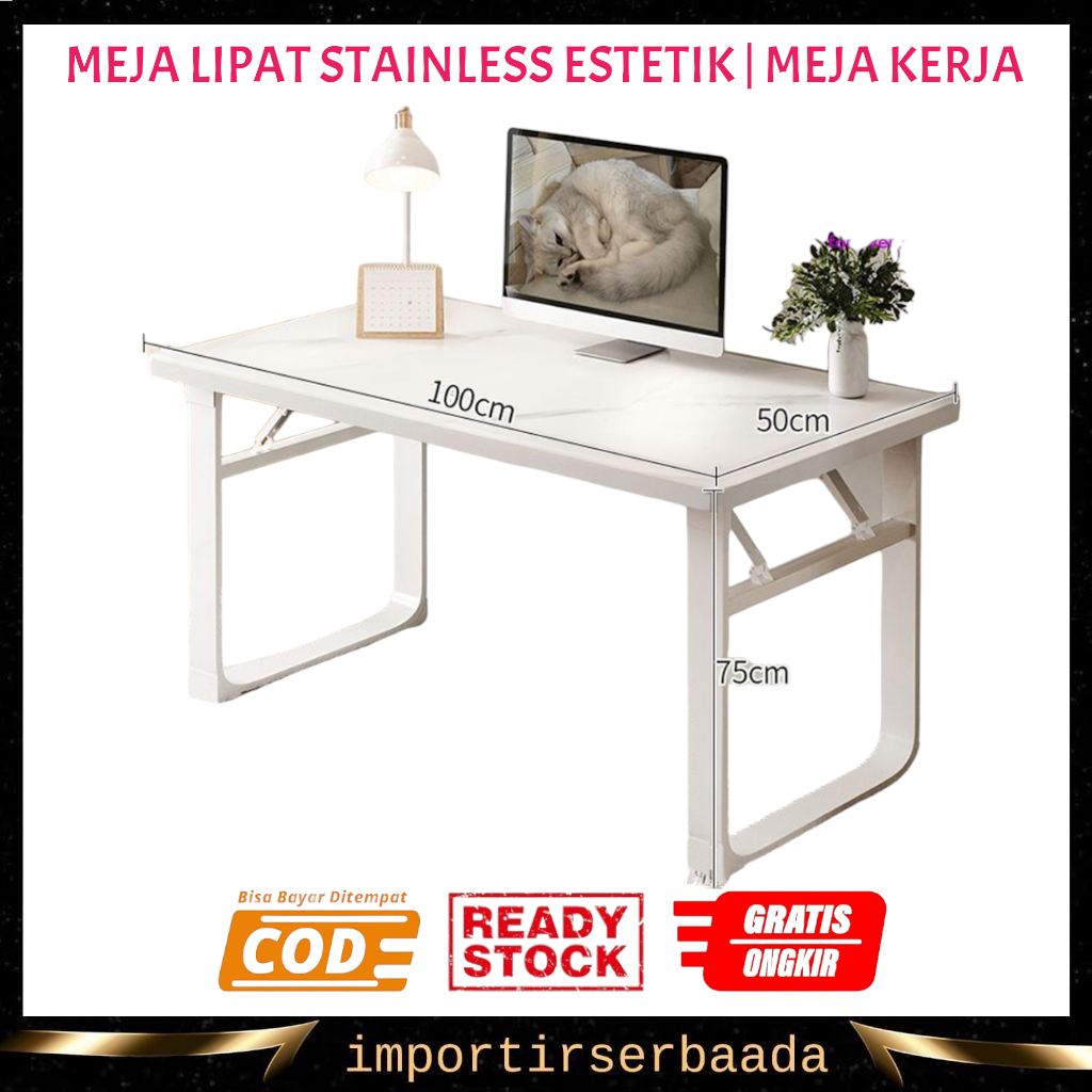 Jual IMP- Meja Lipat Stainless Estetik | Coffee Table | Meja Estetik ...