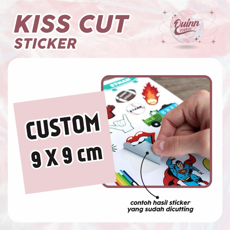 Jual [ UKURAN 9x9 cm ] Cetak Sticker + Cutting Custom Kiss Cut Sticker ...