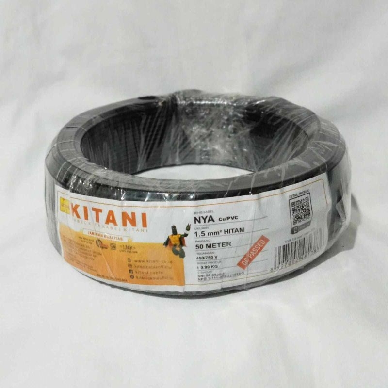Jual KABEL LISTRIK KITANI NYA 1×1,5 50M/METER (KAWAT TUNGGAL) SNI ...