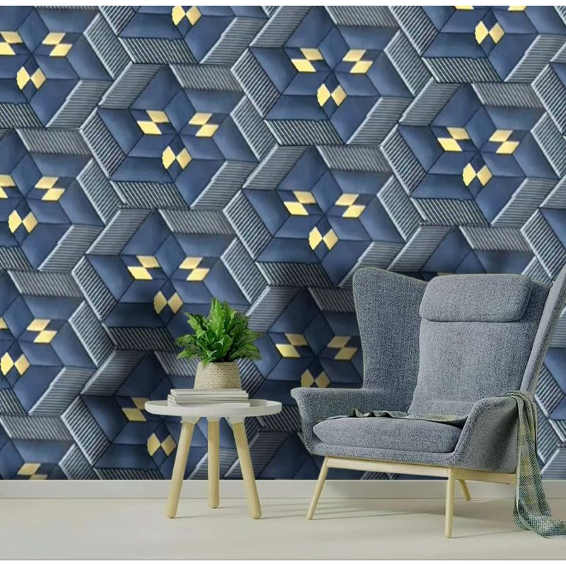 Jual Wallpaper Sticker Dinding Motif Geometric Cakra Biru Dekorasi ...