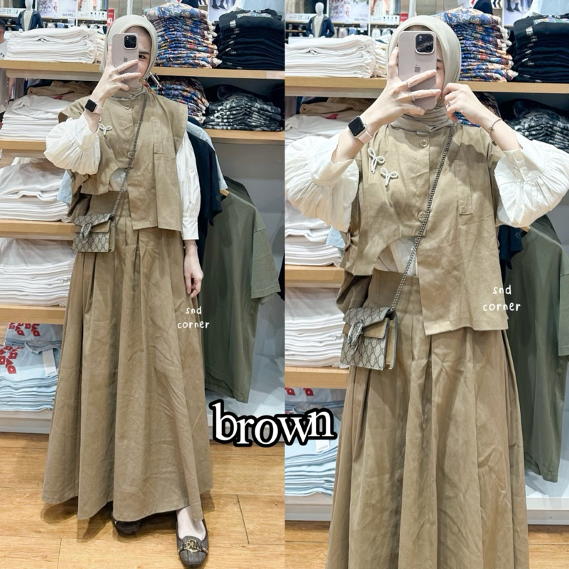 Jual HYERI SET | ROK ROMPI KATUN SETELAN WANITA | VEST LONG SKIRT ...