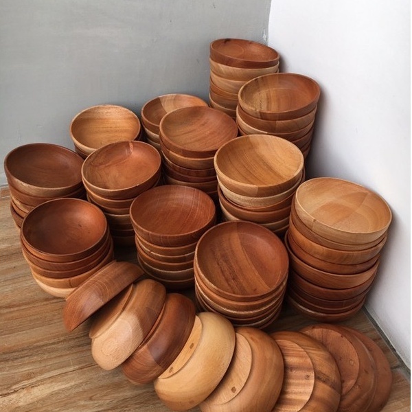 Jual mangkuk kayu 12cm mangkok kayu mahoni | Shopee Indonesia