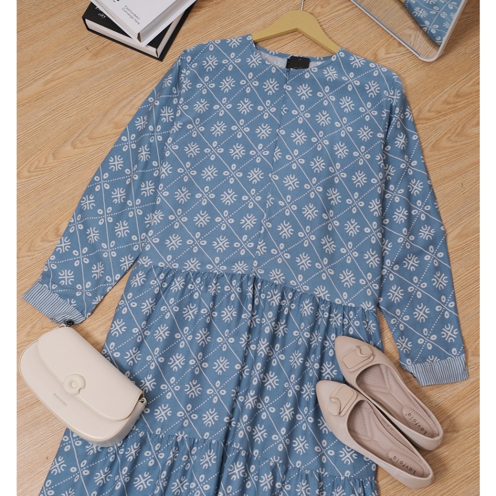 Jual Le Khari Izha Gamis Rayon Twill Gamis Busui Gamis Size S - XL ...