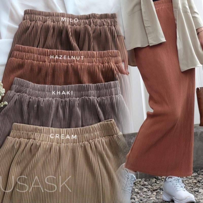 Jual ROK SPAN PLISKET / ROK SPAN KOREAN STYLE / ROK PLISKET WANITA ...