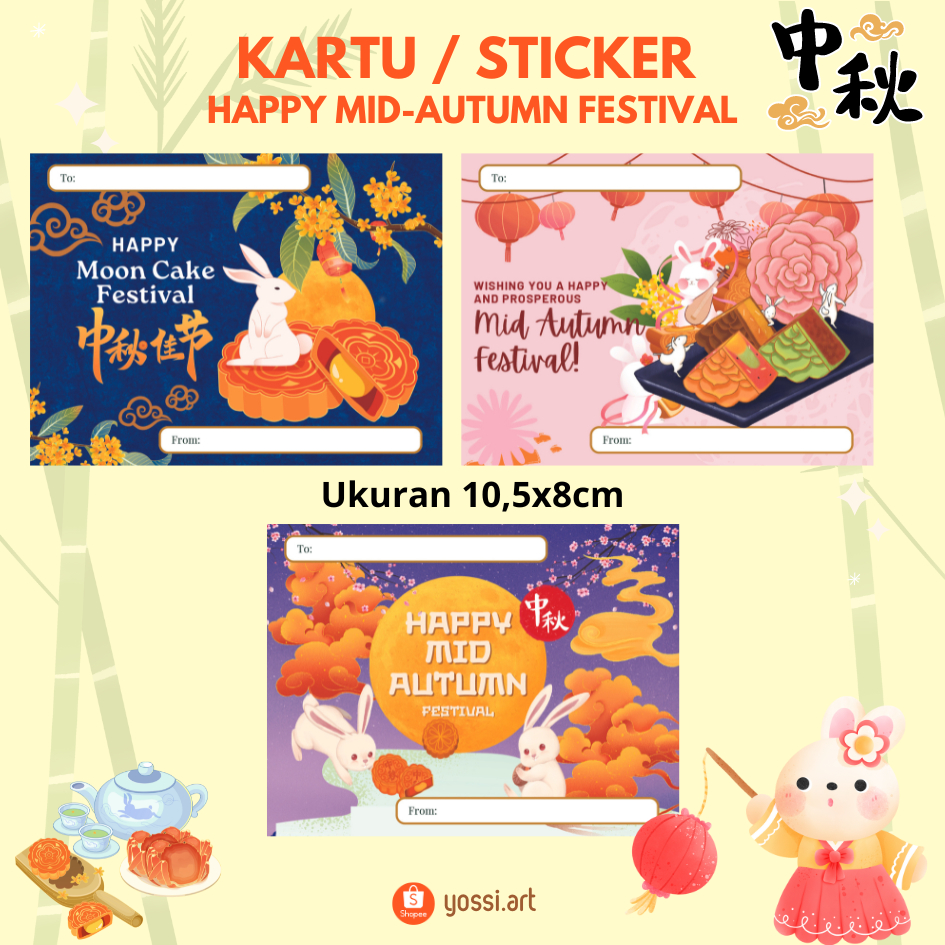 Jual TAG/KARTU UCAPAN MOONCAKE FESTIVAL KUE BULAN (ISI 10PCS) | Shopee ...