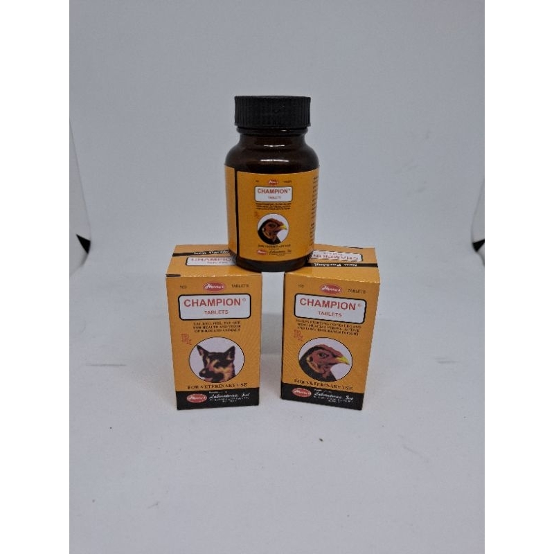 Jual CHAMPION Tablet 100tablet Botol Kaca Vitamin Ayam | Shopee Indonesia