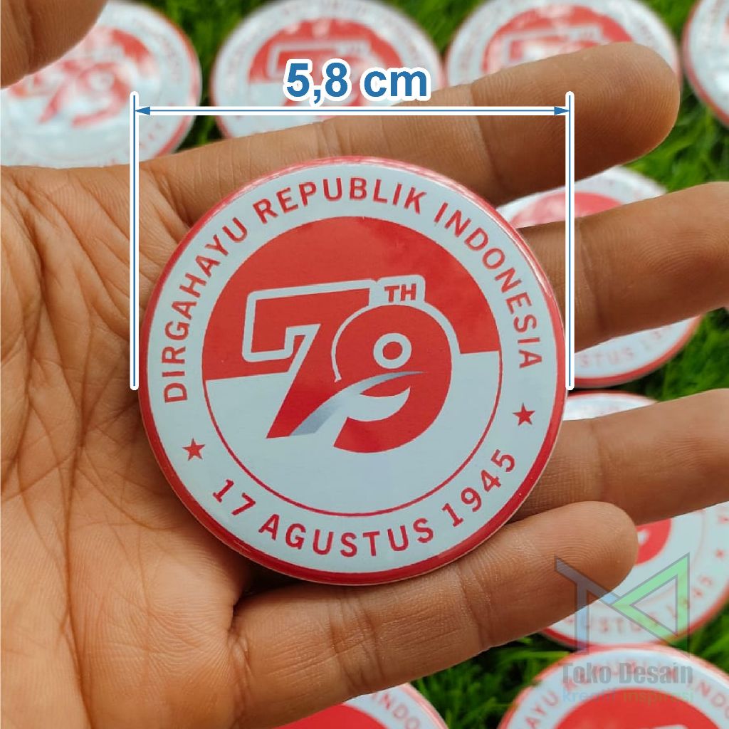 Jual Pin Hut RI 79th Logo Baru 5.8mm (Ukuran Sedang) | Shopee Indonesia