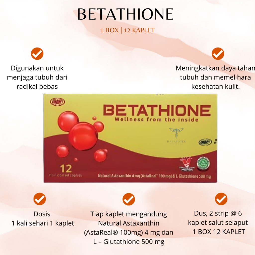 Jual Betathione Harga Box Isi 12 Kaplet L- Glutathion 500 mg Suplemen ...