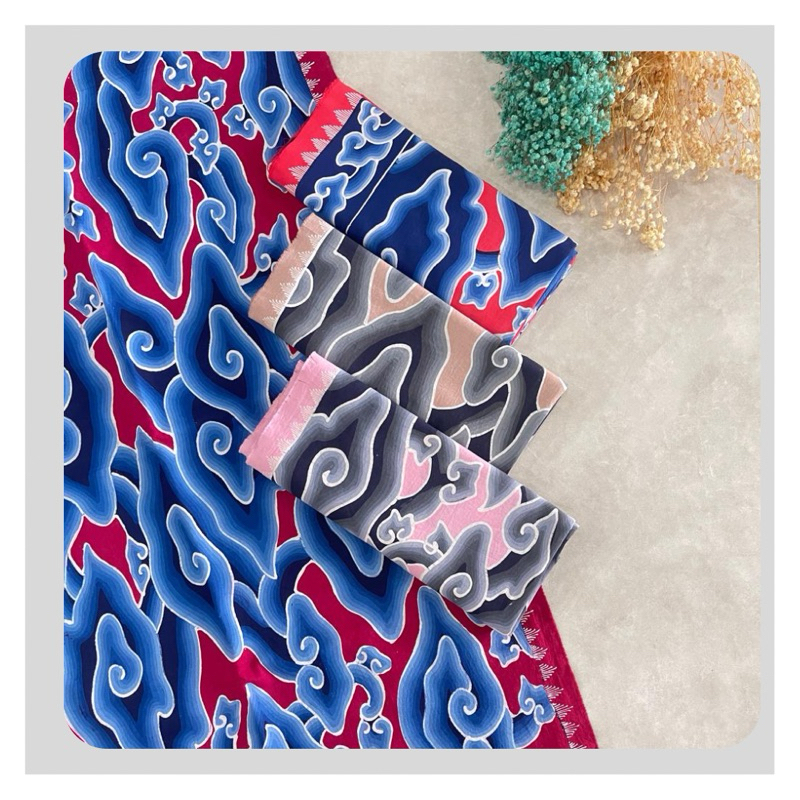 Jual kain batik tulis katun halus bendera premium motif megamendung 7 ...