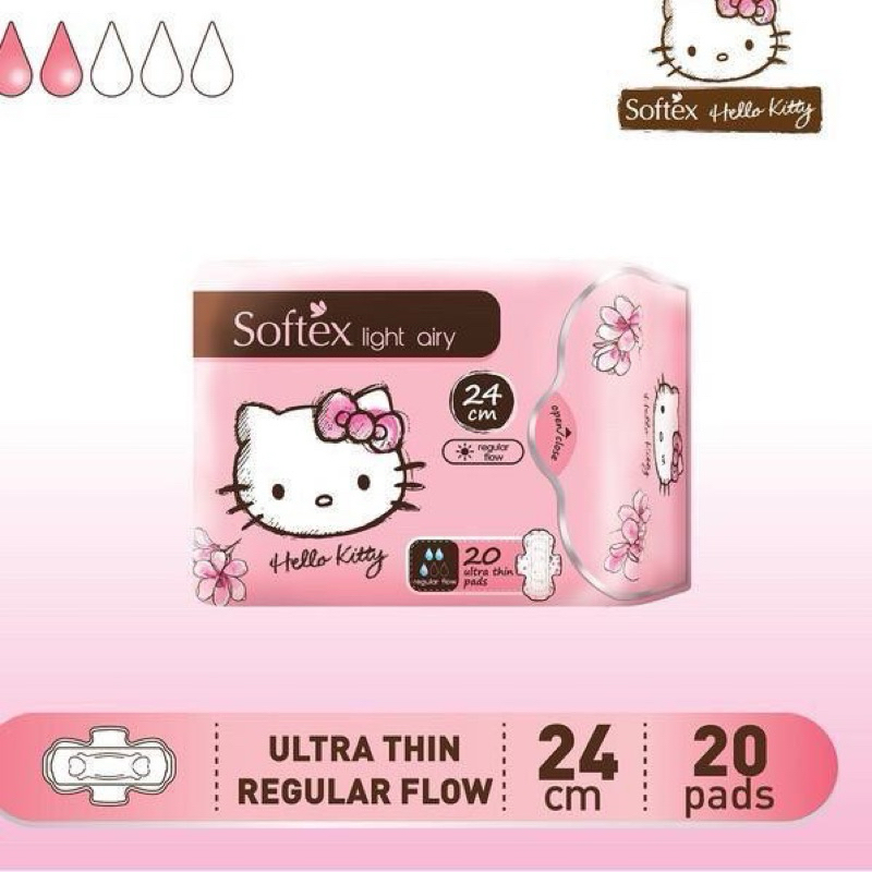 Jual Softex light airy Sanrio Hello Kitty 24 cm isi 20 Pembalut Wanita ...