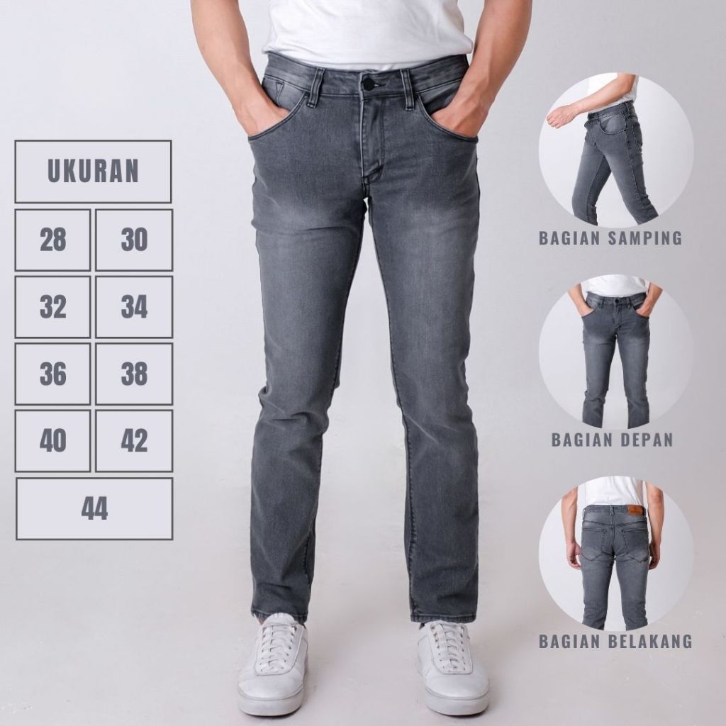 Jual Celana Panjang Distro Jeans Pria Dewasa Jumbo Bigsize Keren Gaul lepis Bahan Ngaret Slimfit ...