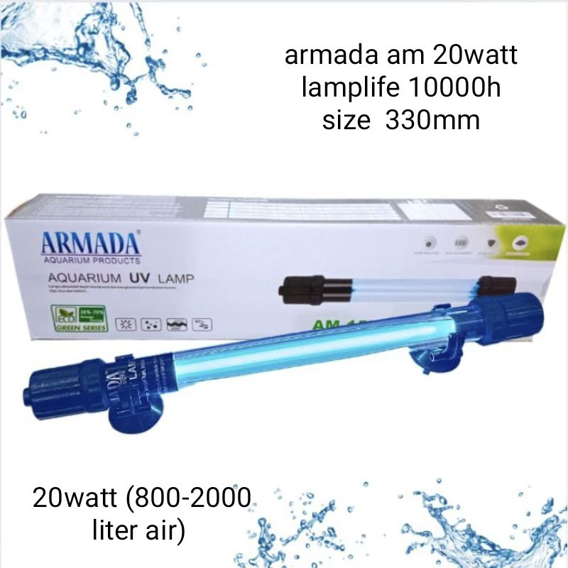 Jual lampu uv 20 watt dan 15watt aquarium kolam koi lampu ultraviolet ...