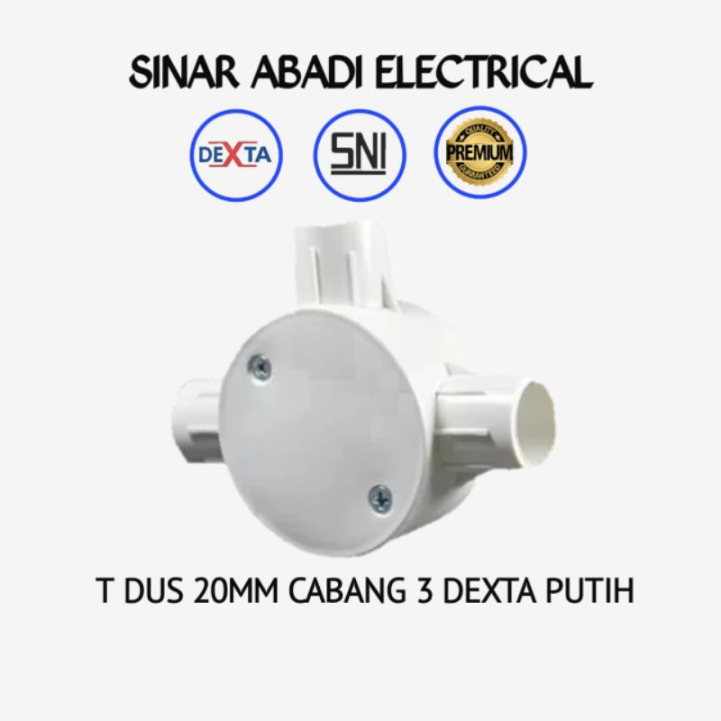 Jual DEXTA T dus Tdus Cabang 3 Pipa Listrik 20mm T Dos - Putih | Shopee ...