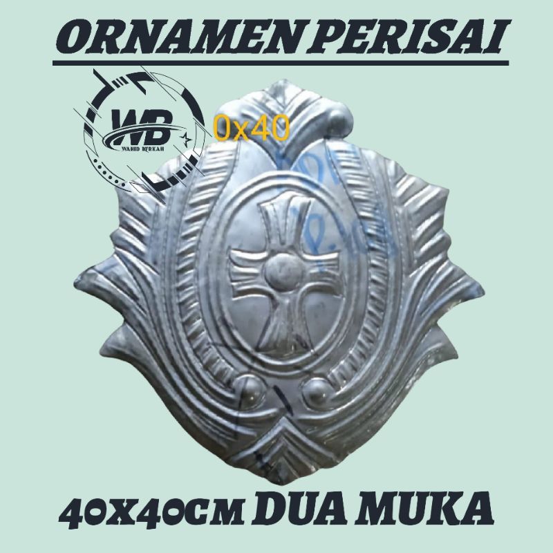 Jual ornamen pagar besi model perisai 40x40 dua muka , hiasan aksesoris ...