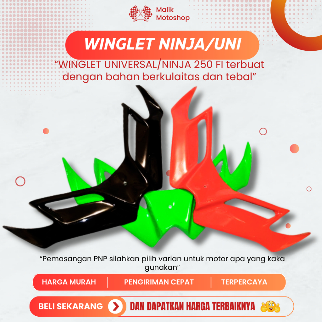 Jual winglet ninja 250 ninja rr ninja mono cbr fi old winglet koso ...