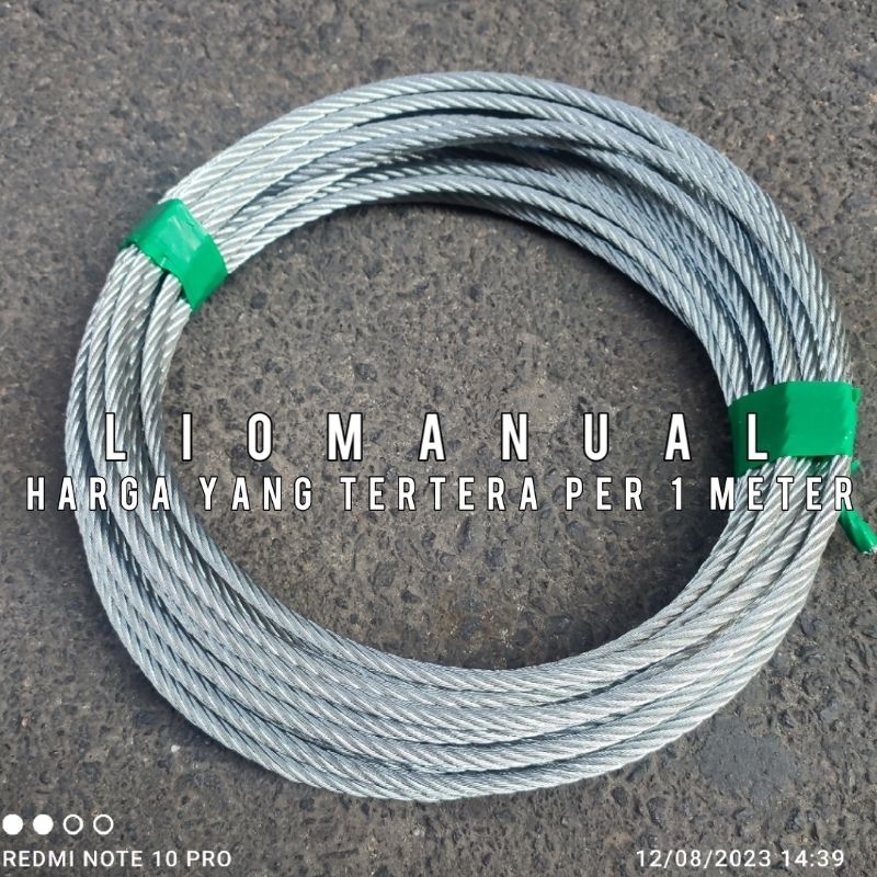 Jual kawat seling baja 8 mm 10 mm 12 mm full baja galvanis | Shopee Indonesia