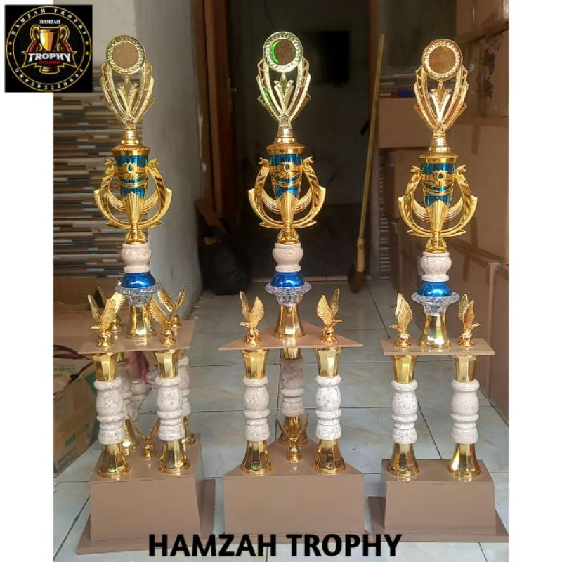 Jual Trophy piala kaki 432 juara 123 bok kayu coklat tinggi 95cm,95cm ...
