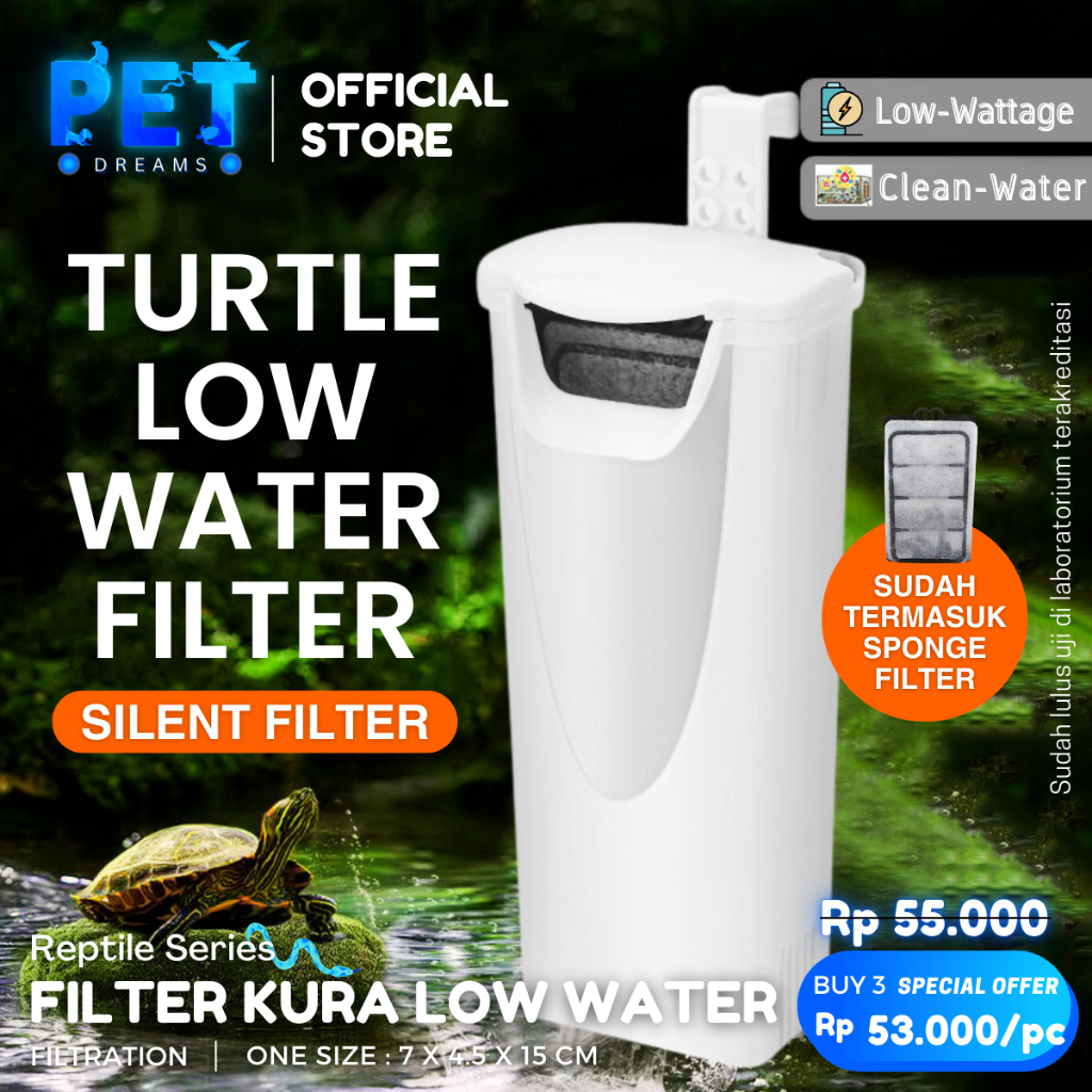 Jual Mesin Filter Kura Kura Low Water Aquarium Akuarium Tempat Kandang Air Dangkal Tank Turtle ...