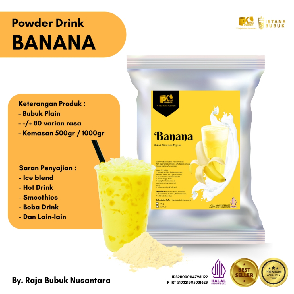 Jual Bubuk Minuman Reguler Banana - Powder Drink Reguler Rasa PISANG ...