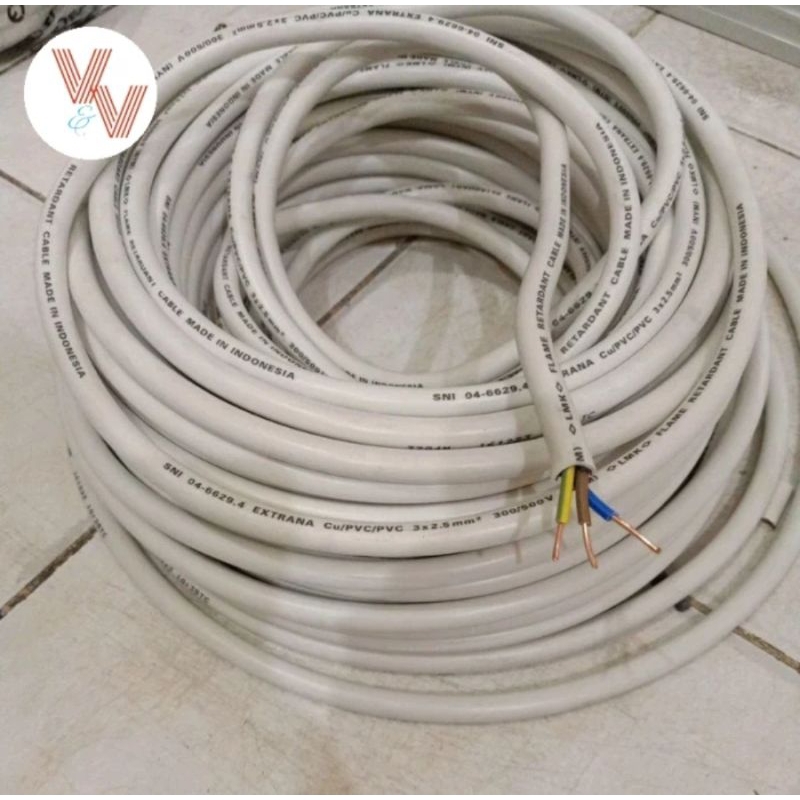 Jual kabel listrik Extrana 3x2,5 mm kawat tembaga NYM harga/meter | Shopee Indonesia
