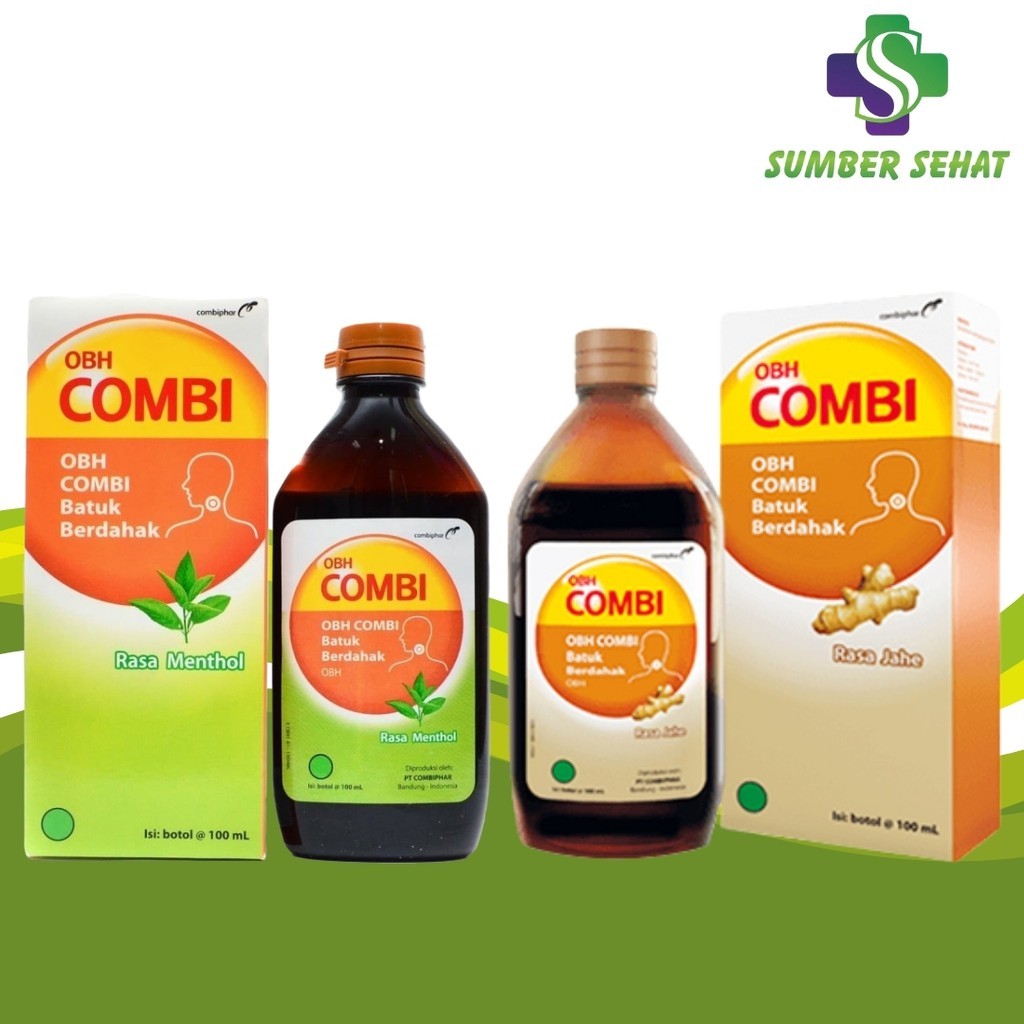 Jual OBH combi batuk berdahak gepeng 100ml 100 ml obat batuk hitam menthol jahe sirup syrup syr ...