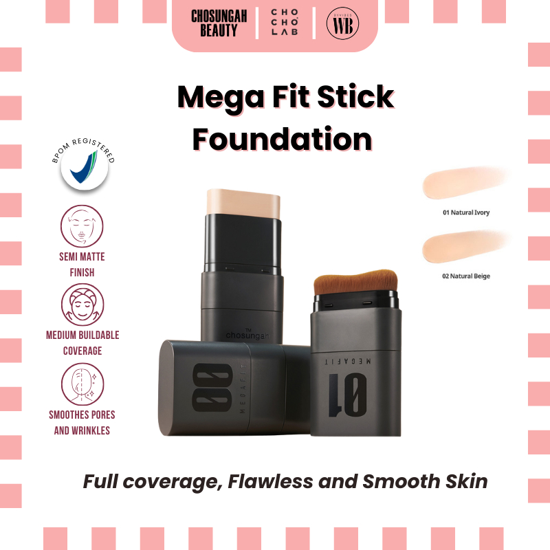 Jual Chosungah Beauty Mega Fit Stick Foundation SPF50+ PA++++ 16g ...