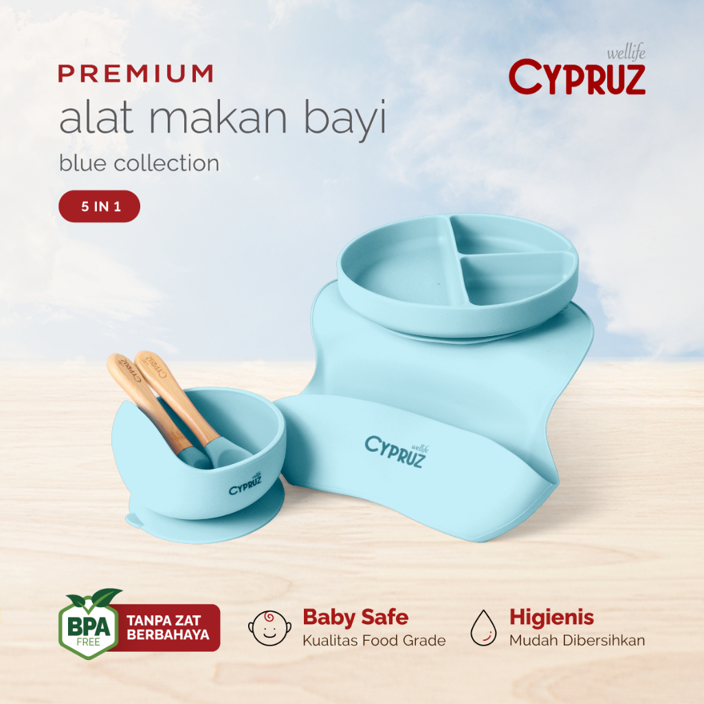 Jual Cypruz Baby Feeding Set Peralatan Makan Bayi Premium Silicone Set ...