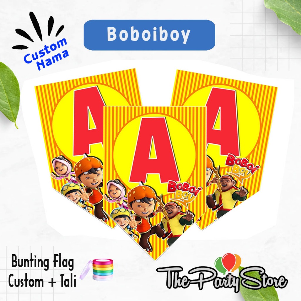 Jual Banner Bunting Flag Happy Birthday Karakter Boboi Boy 1 /Banner ...