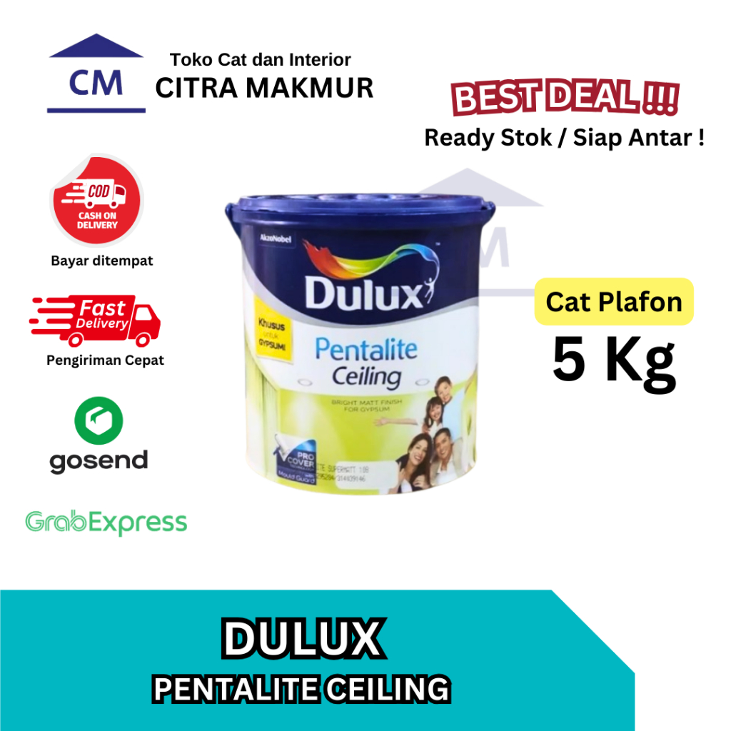 Jual Cat Plafon Dulux Pentalite Ceiling - 5 Kg | Shopee Indonesia