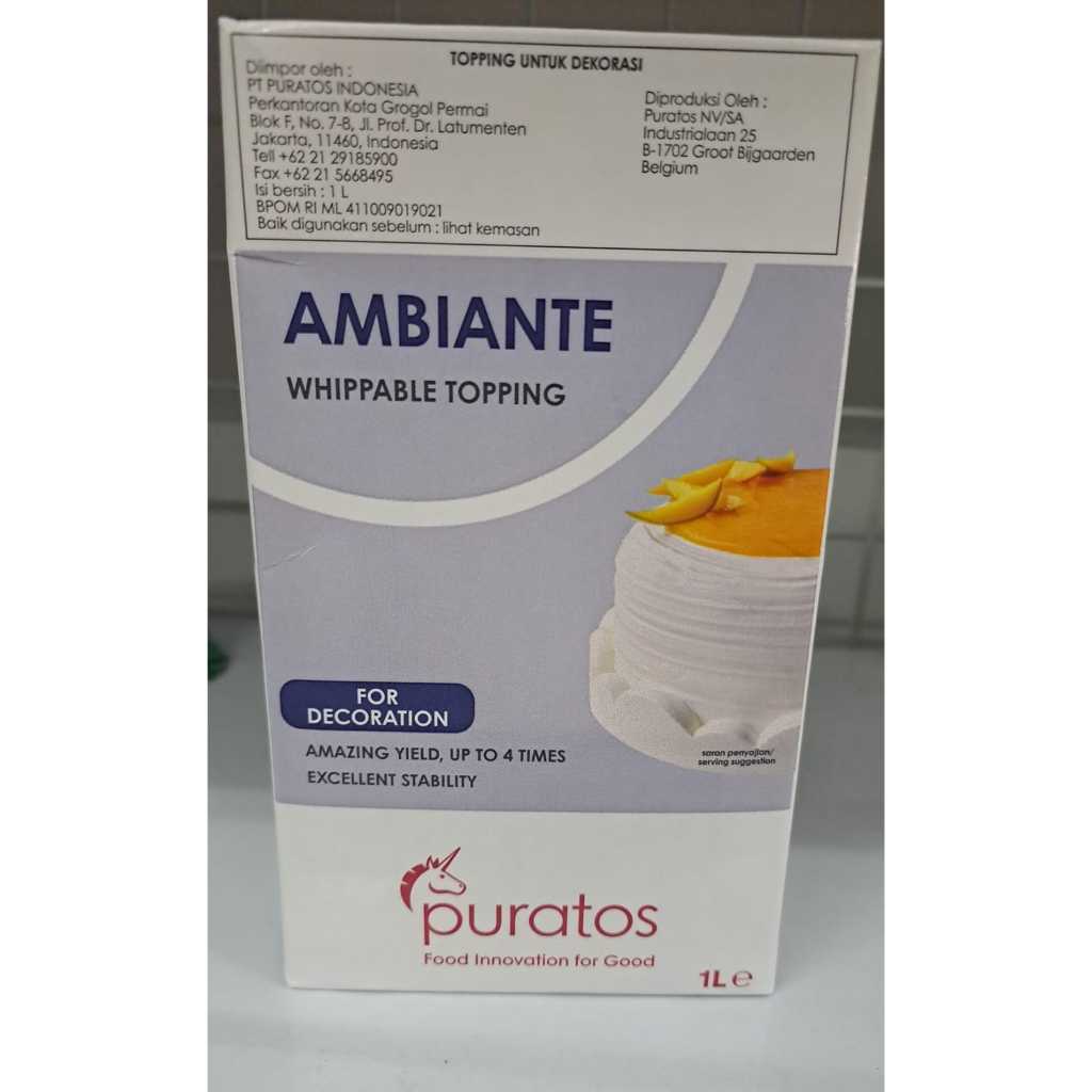 Jual 1 Liter Ambiante Puratos Whip Cream | Shopee Indonesia