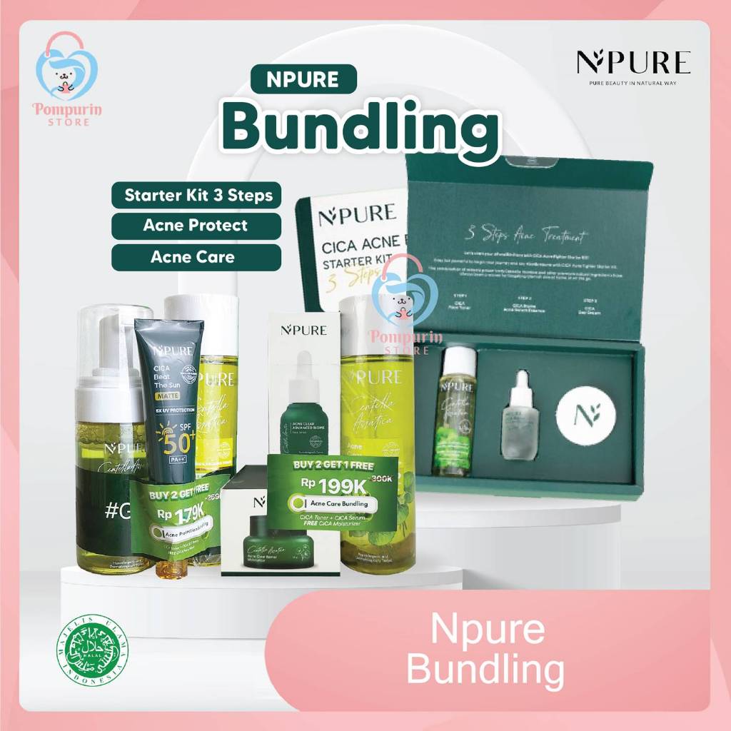 Jual NPURE Cica Acne Fighter Starter Kit 3Steps/Acne Protect/Acne/Daily ...