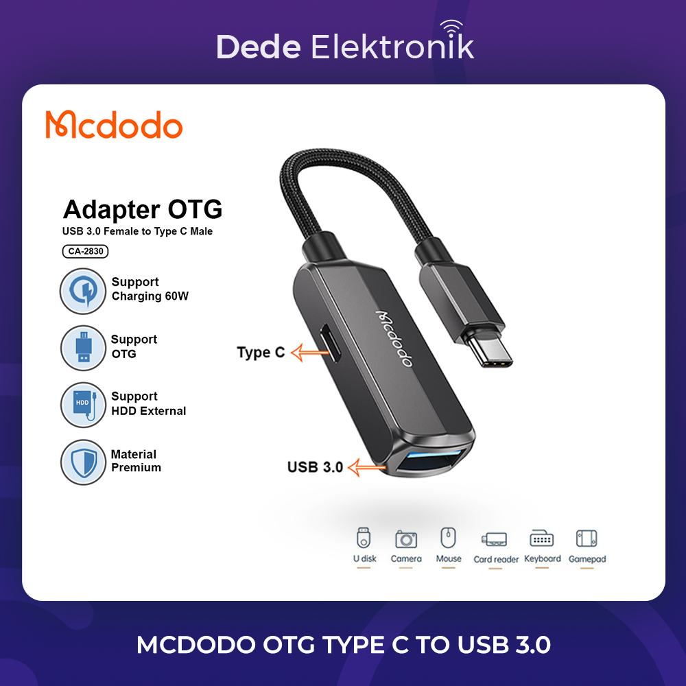 Jual Mcdodo Adapter OTG Converter 2in 1 Type C to USB 3.0 + Type C ...
