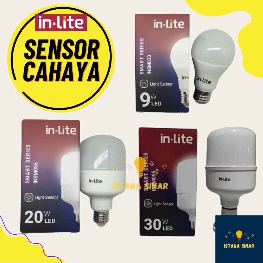 Jual Lampu LED Sensor Cahaya INLITE 9 Watt 20 Watt 30 Watt 9wt 20 wt 30 ...