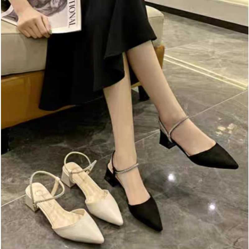 Jual Gevani Sepatu Wanita High Heels Ujung Runcing Tali Diamond Tinggi ...