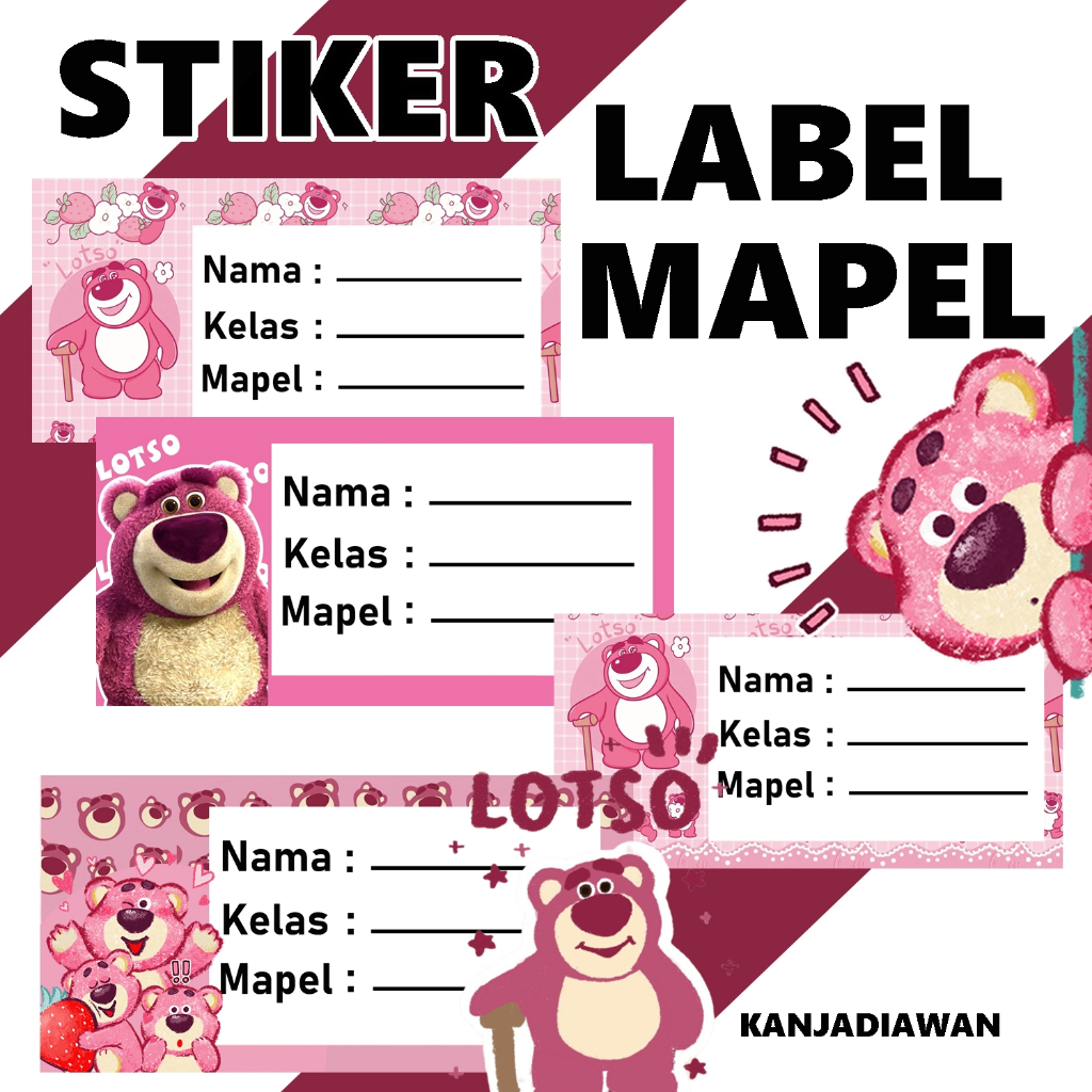 Jual Stiker Label Mapel Lotso Sticker Mata Pelajaran Custom Label Mapel ...