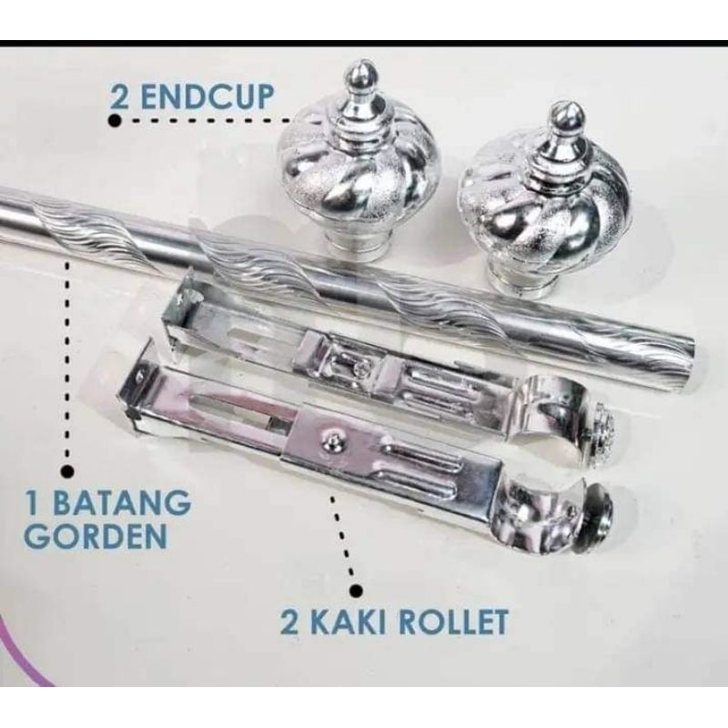 Jual batang tiang tongkat gorden ulir gold dan silver | Shopee Indonesia