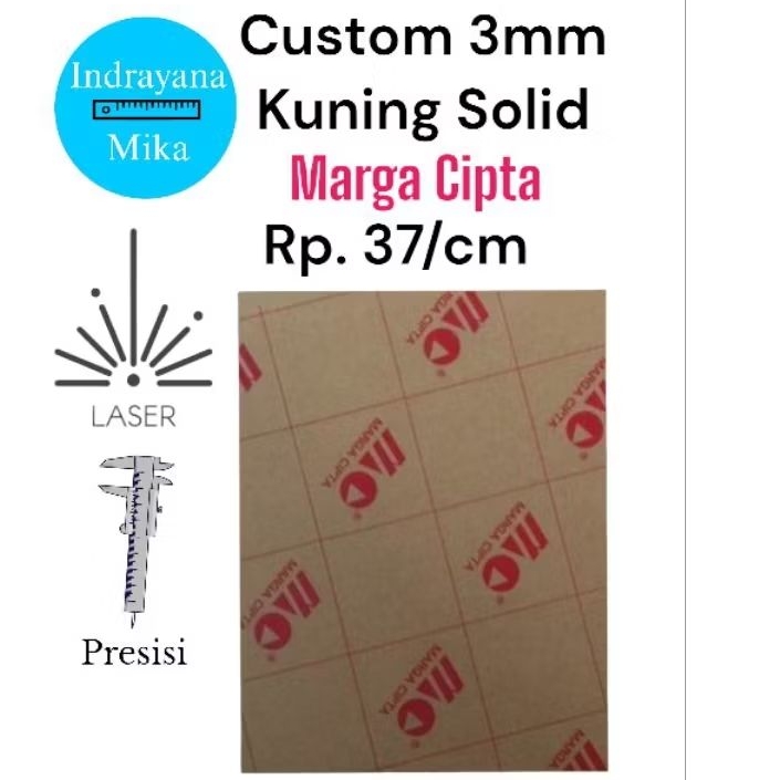 Jual Custom Akrilik Lembaran Marga Cipta kuning solid 3mm Rp.37 per cm2 ...