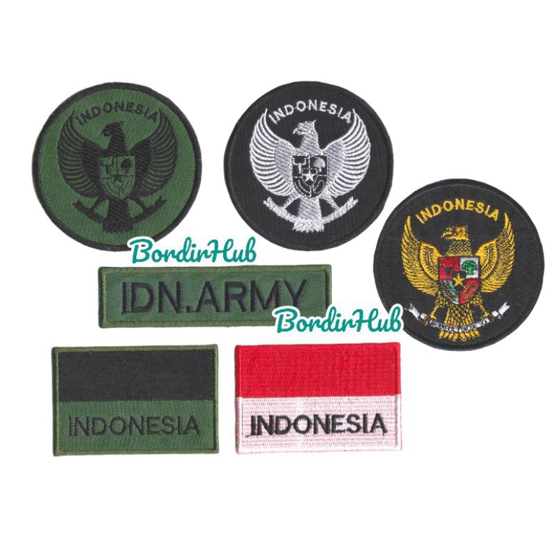 Jual patch bordir Indonesia army garuda logo emblem aksesoris tambahan ...